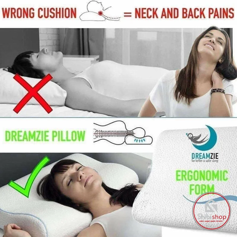 Gối giúp ngủ ngon Dreamzie, chống thoái đốt sống cổ