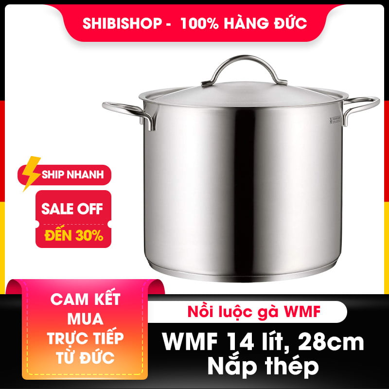 Nồi luộc gà WMF 14 lít, 28cm - Nắp thép - Hàng Đức nhập
